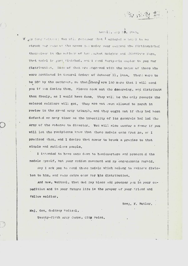 Artifact Spotlight: Butler Medal (Army of the James Medal) – African ...